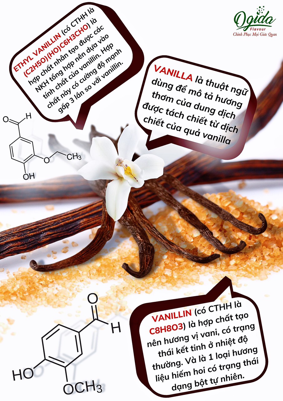 SỰ KHÁC BIỆT GIỮA VANILLA - VANILLIN - ETHYL VANILLIN